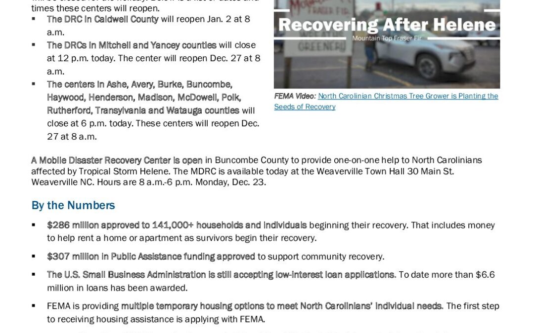 Disaster Fact Sheet (DFS065) Dec 23 2024 | Ready Haywood